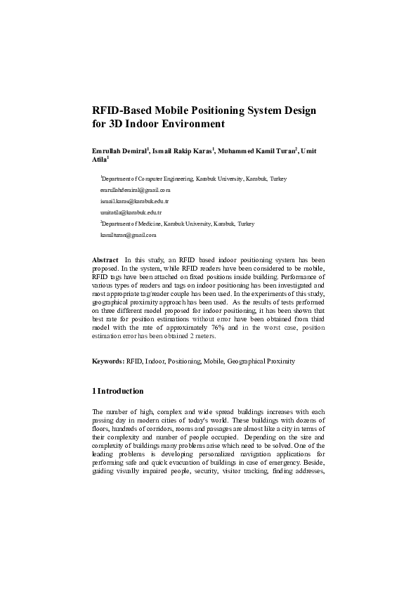 (PDF) RFID-Based Mobile Positioning System Design for 3 D Indoor ...