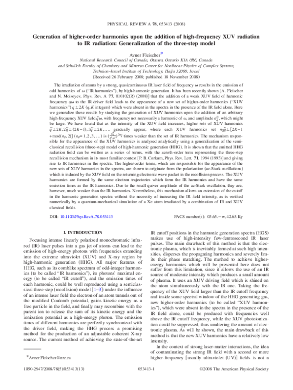 (PDF) Generation of higher-order harmonics upon the addition of high ...