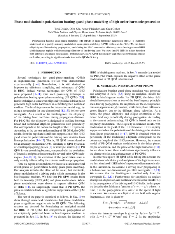 (PDF) Phase modulation in polarization beating quasi-phase-matching of high-order-harmonic ...