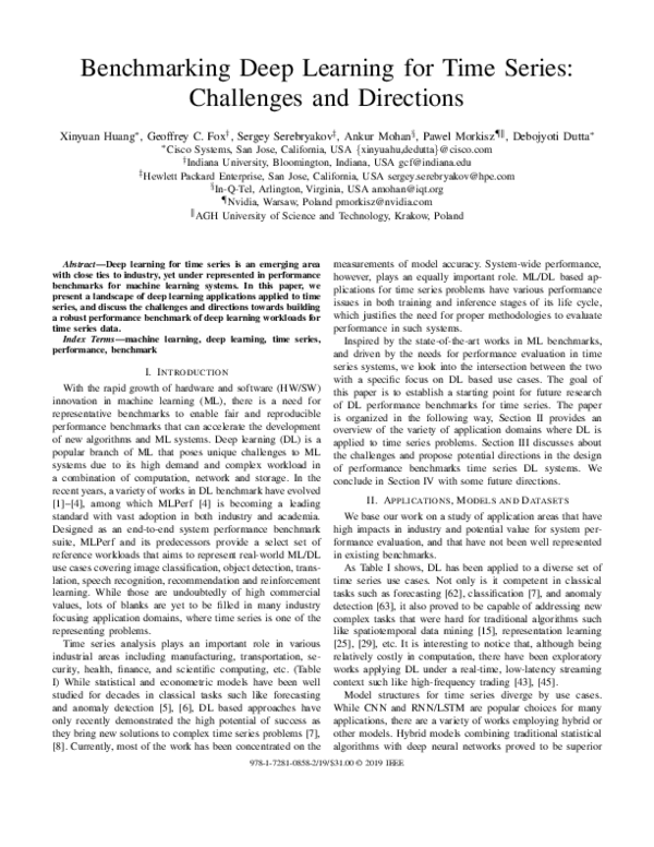 (PDF) Benchmarking Deep Learning for Time Series: Challenges and Directions