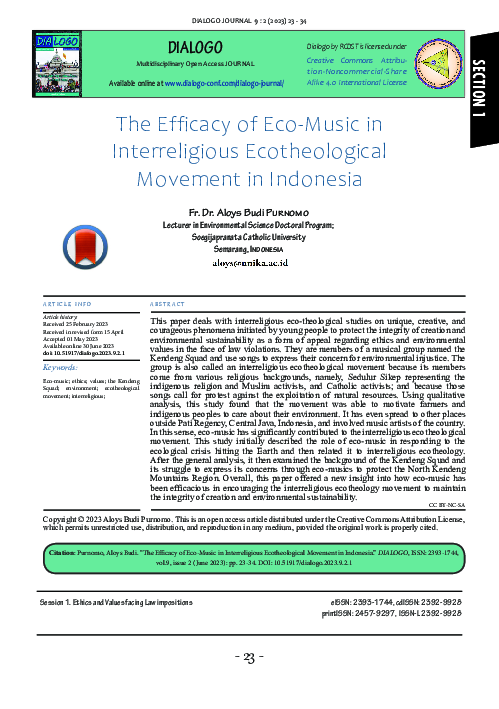 (PDF) The Efficacy of Eco-Music in Interreligious Ecotheological ...