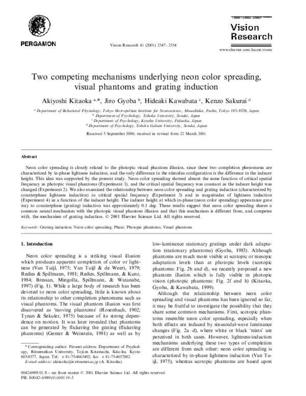 (PDF) Neon Color Spreading and Visual Induction Mechanisms