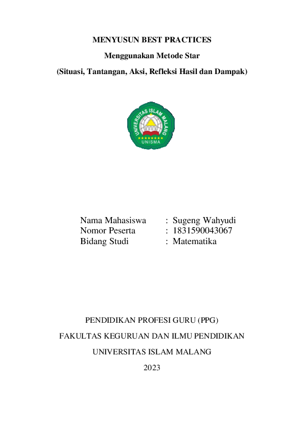(PDF) MENYUSUN BEST PRACTICES MENGGUNAKAN METODE STAR
