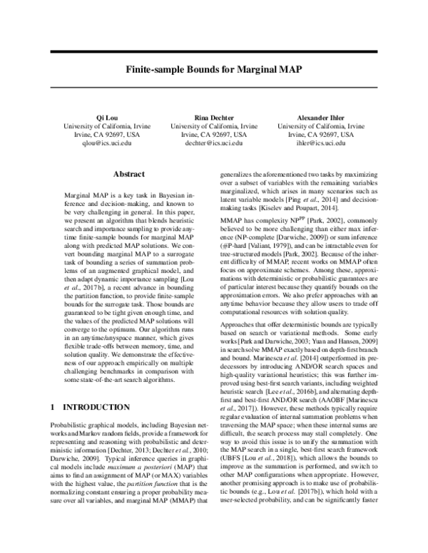 (PDF) Finite-sample Bounds for Marginal MAP