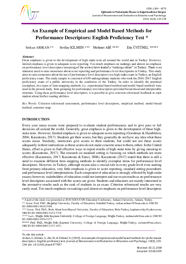 (PDF) An Example of Empirical and Model Based Methods for Performance ...