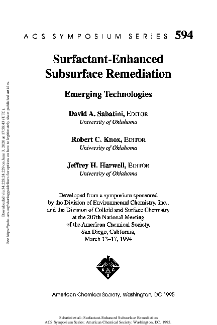 (PDF) Surfactant-Enhanced Subsurface Remediation