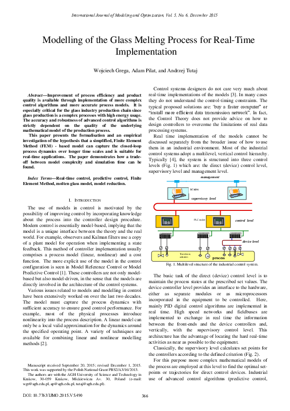 (PDF) Modelling of the Glass Melting Process for Real-Time Implementation