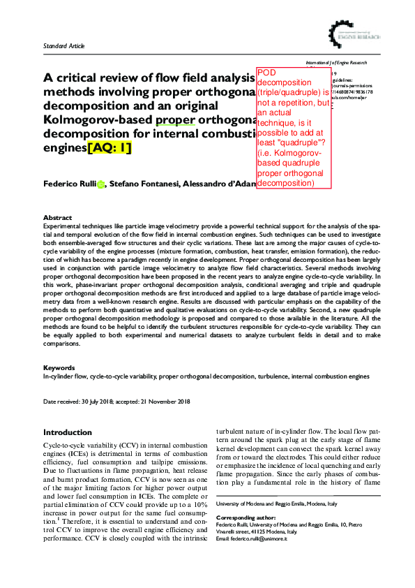 (PDF) A critical review of flow field analysis methods involving proper ...