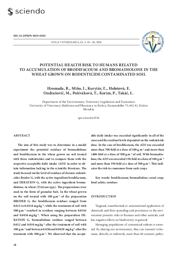 (PDF) Potential Health Risk to Humans Related to Accumulation of ...