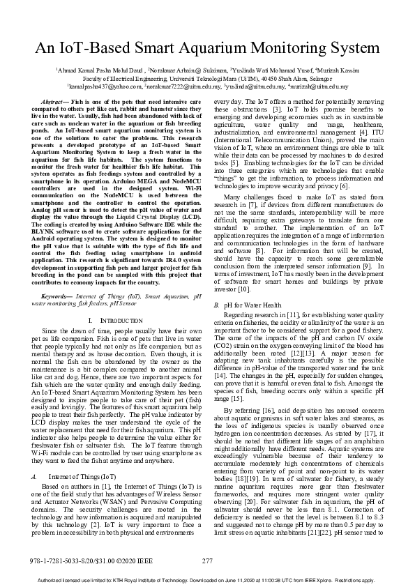 (PDF) An IoT-Based Smart Aquarium Monitoring System