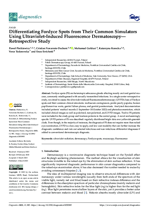 (PDF) Differentiating Fordyce Spots from Their Common Simulators Using ...