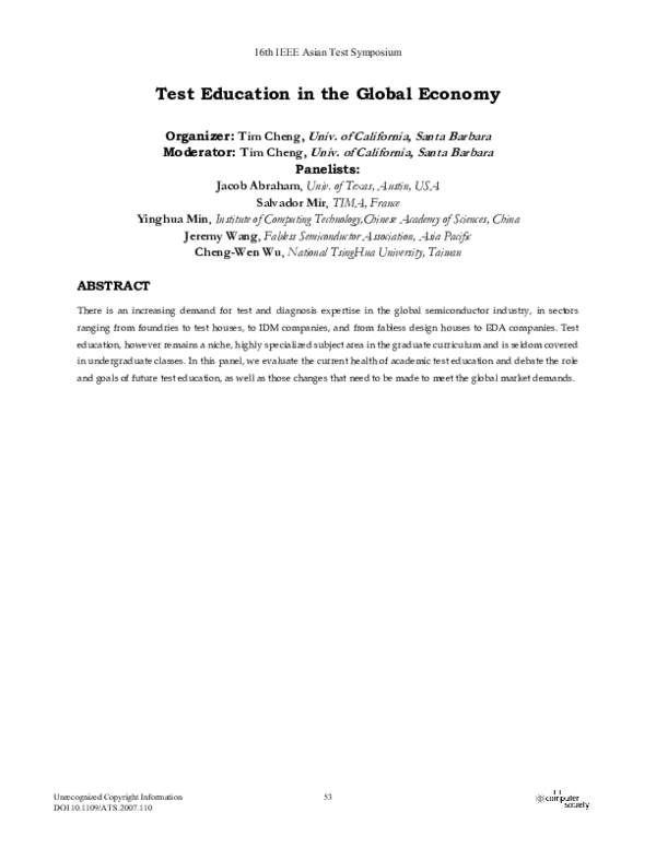 (PDF) Test Education in the Global Economy