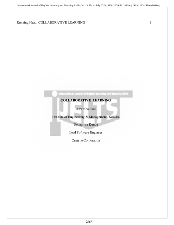 (PDF) Collaborative Learning