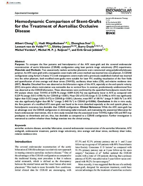 (PDF) Hemodynamic Comparison of Stent-Grafts for the Treatment of ...