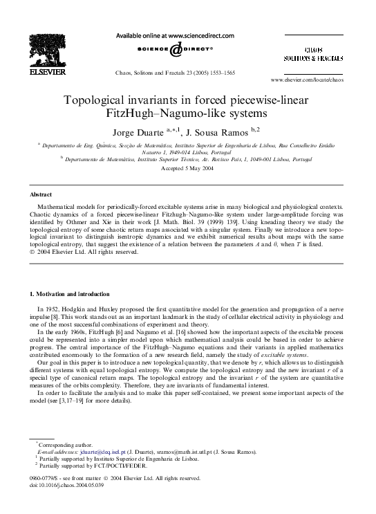 (PDF) Topological invariants in forced piecewise-linear FitzHugh–Nagumo-like systems