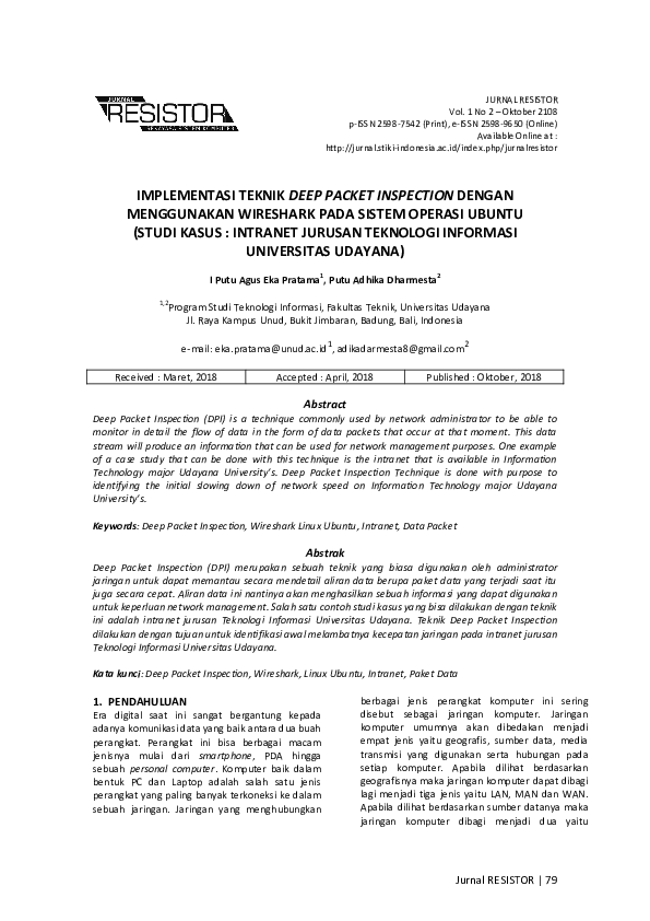 (PDF) Implementasi Teknik Deep Packet Inspection Dengan Menggunakan ...