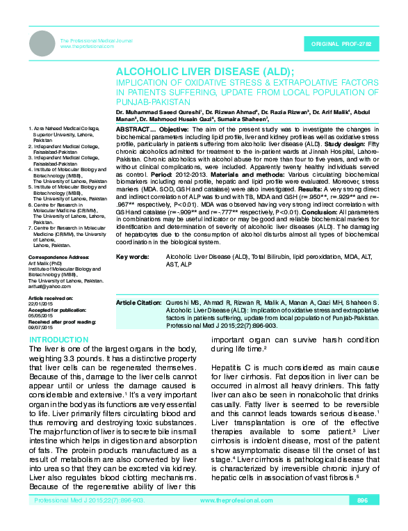 (PDF) Alcoholic Liver Disease (Ald)