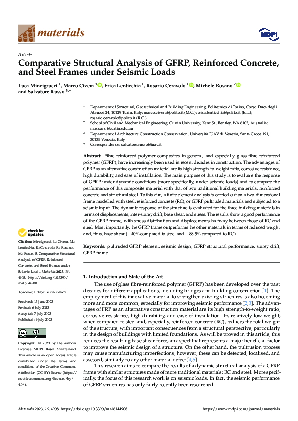 (PDF) Comparative Structural Analysis of GFRP, Reinforced Concrete, and ...