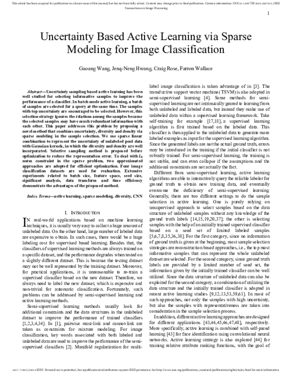 (PDF) Uncertainty-Based Active Learning via Sparse Modeling for Image ...