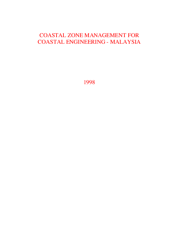 (PDF) Coastal Zone Management for Coastal Engineering-Malaysia