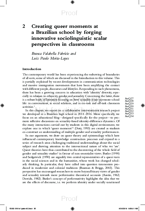 (PDF) Creating queer moments at a Brazilian school by forging ...