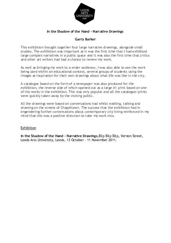 (PDF) In the shadow of the hand - narrative drawings