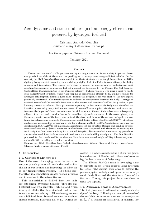 (PDF) Aerodynamic and structural design of an energy-efficient car ...