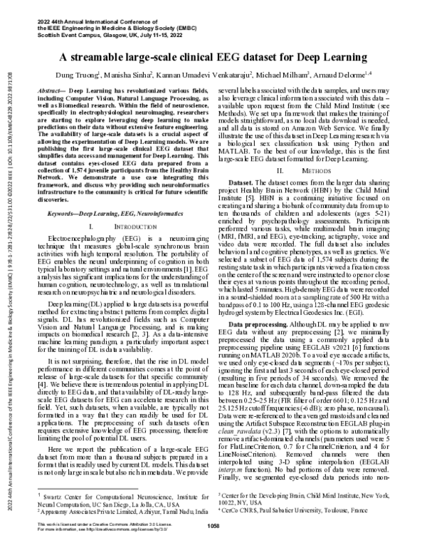 (PDF) A streamable large-scale clinical EEG dataset for Deep Learning