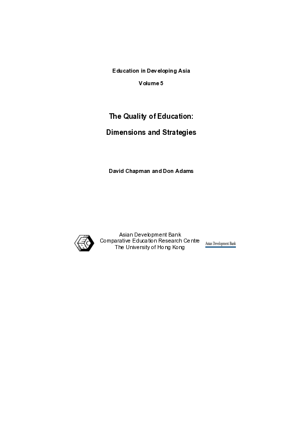 (PDF) The quality of education: Dimensions and strategies