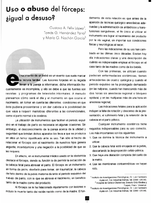 (PDF) Uso o obuso del fórceps : ¿igual o desuso?