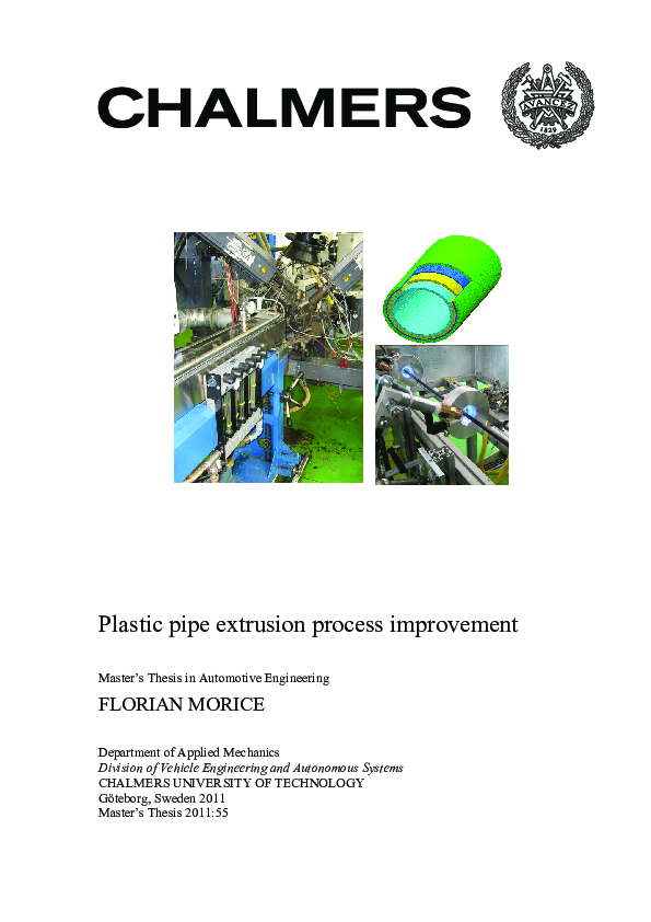 (PDF) Plastic pipe extrusion process improvement