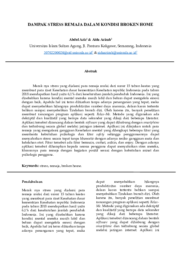 (DOC) DAMPAK STRESS REMAJA DALAM KONDISI BROKEN HOME