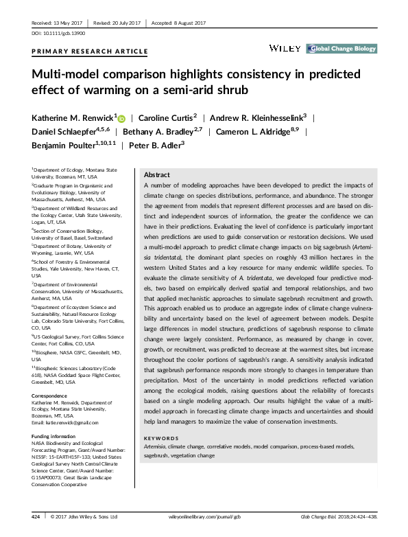 (PDF) Multi‐model comparison highlights consistency in predicted effect ...