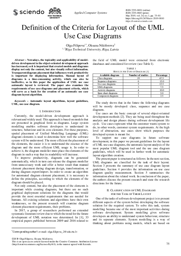 (PDF) Definition of the Criteria for Layout of the UML Use Case Diagrams