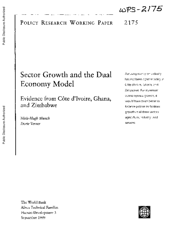 (PDF) Sector Growth and the Dual Economy Model: Evidence from Cote d ...