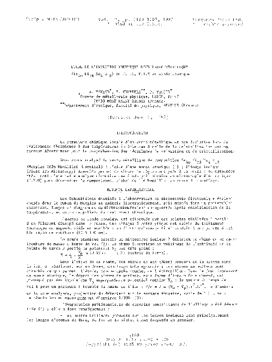 (PDF) Etude de l'evolution thermique d'un verre metallique (Fe40 Ni38 ...
