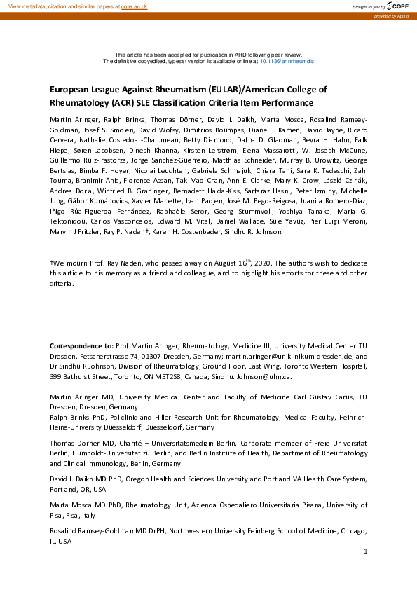 (PDF) European League Against Rheumatism (EULAR)/American College of ...