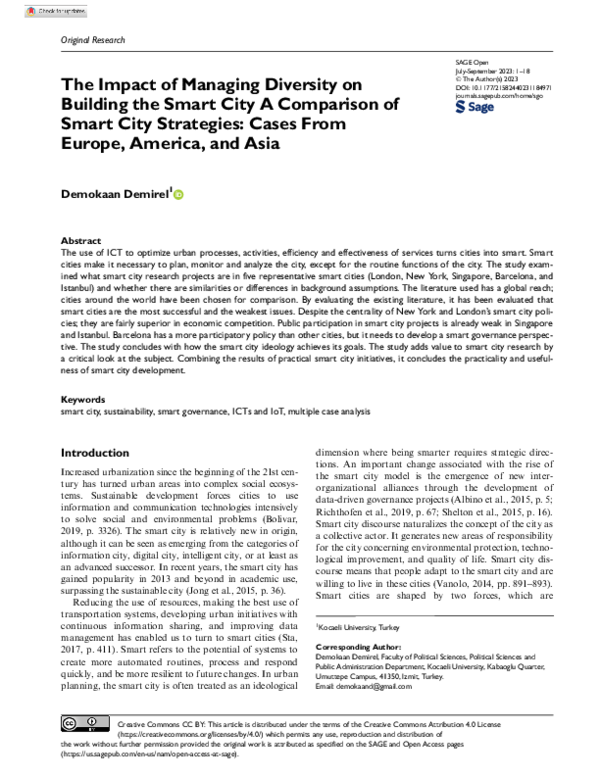 (PDF) The Impact of Managing Diversity on Building the Smart City A ...