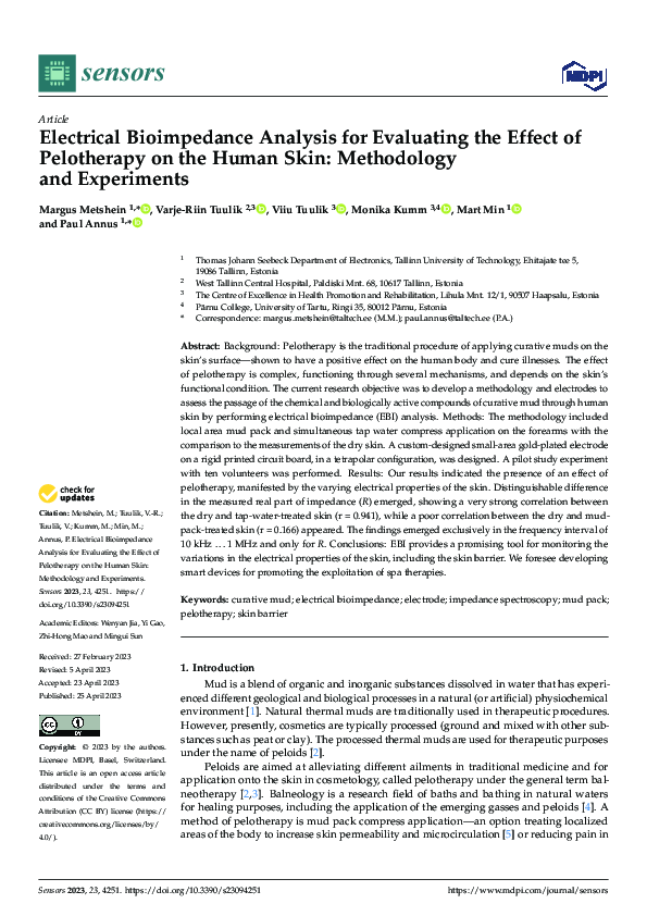 (PDF) Electrical Bioimpedance Analysis for Evaluating the Effect of ...