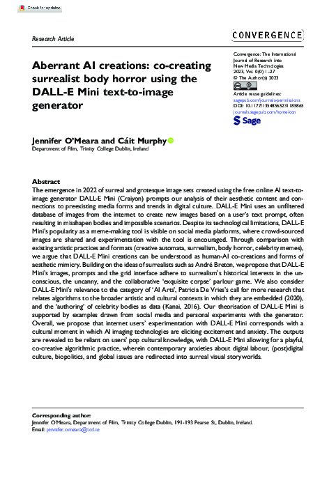 (PDF) Aberrant AI creations: co-creating surrealist body horror using the DALL-E Mini text-to ...