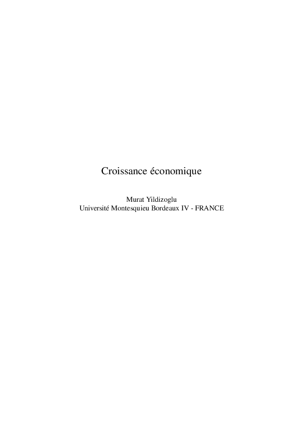 (PDF) Croissance
