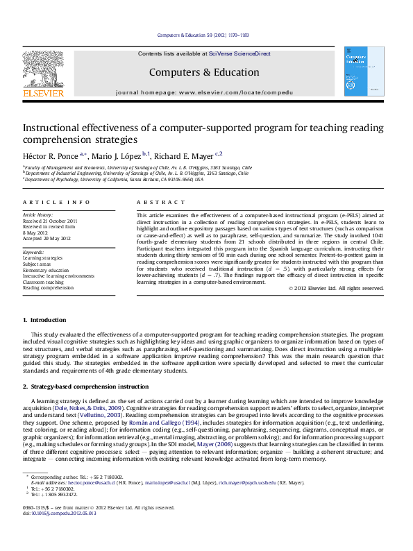 (PDF) Instructional effectiveness of a computer-supported program for ...