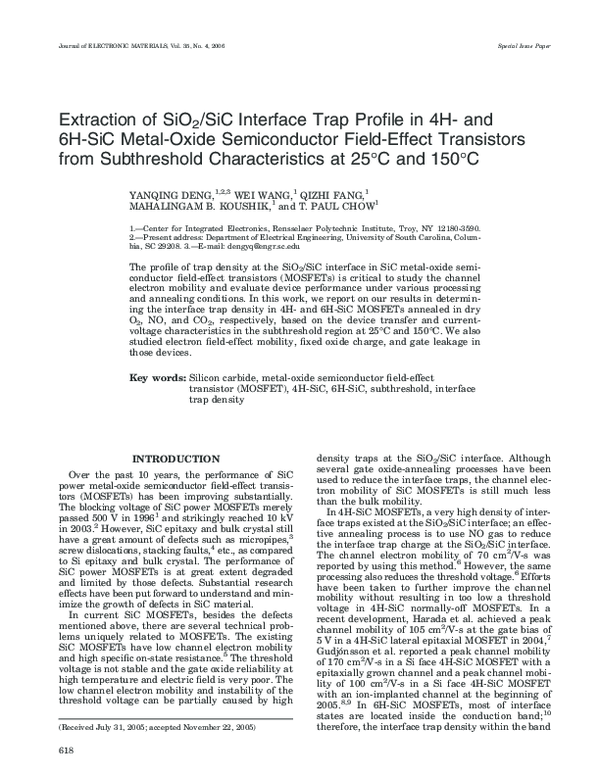 (PDF) Extraction of SiO2/SiC interface trap profile in 4H- and 6H-SiC metal-oxide semiconductor ...