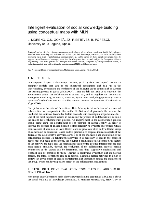 (PDF) SIENA: An Intelligent Tool for Social Knowledge