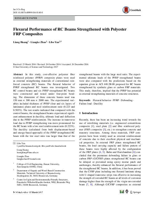 (PDF) Flexural Performance of RC Beams Strengthened with Different Reinforcement Ratios of CFRP ...