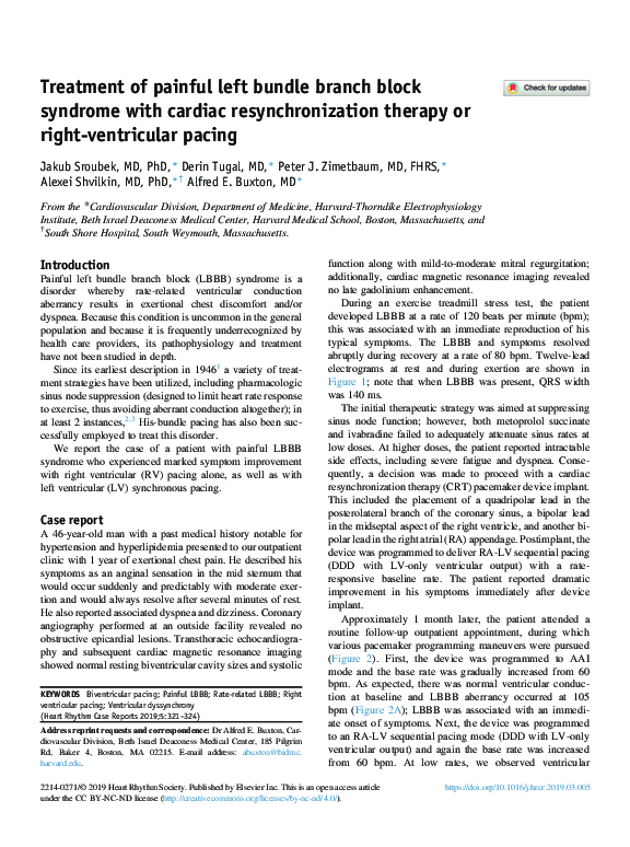 (PDF) Treatment of painful left bundle branch block syndrome with ...