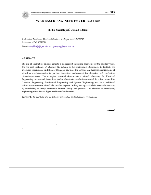 (PDF) Web-Based Engineering Education