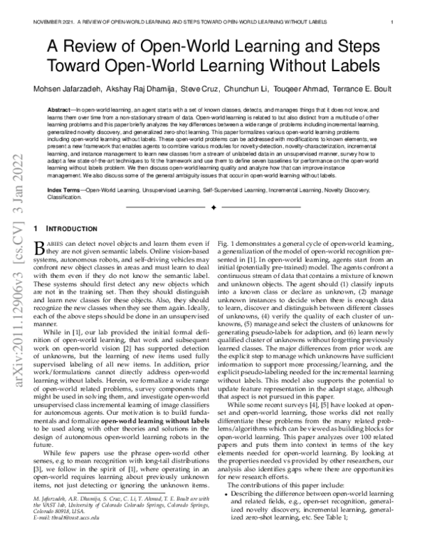 (PDF) A Review of Open-World Learning and Steps Toward Open-World ...