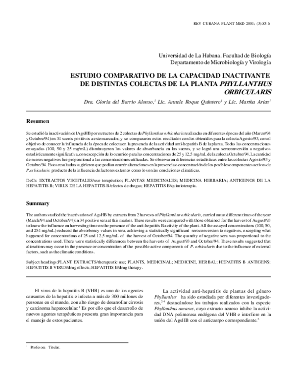 (PDF) Estudio comparativo de la capacidad inactivante de distintas ...