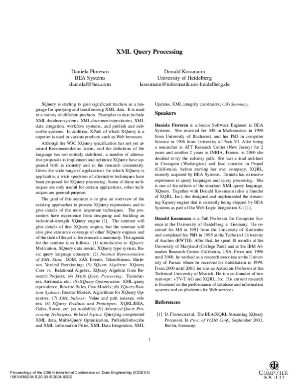 (PDF) XML query processing